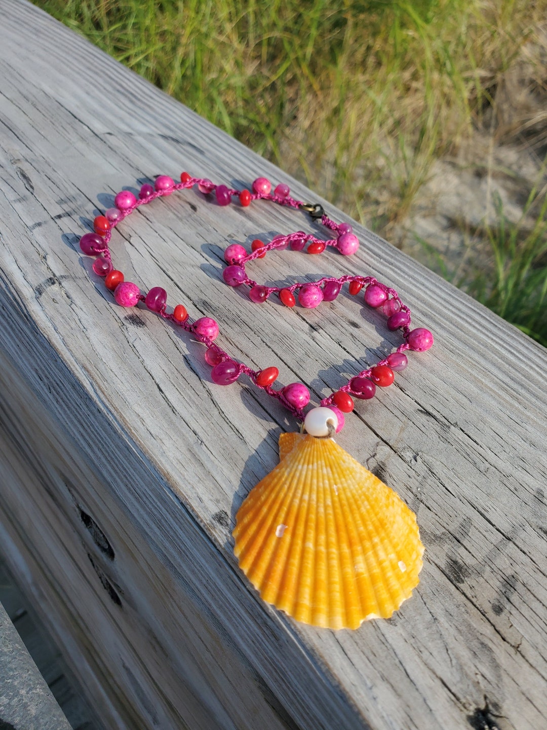 Colorful Shell & Gems Short Necklace - Etsy