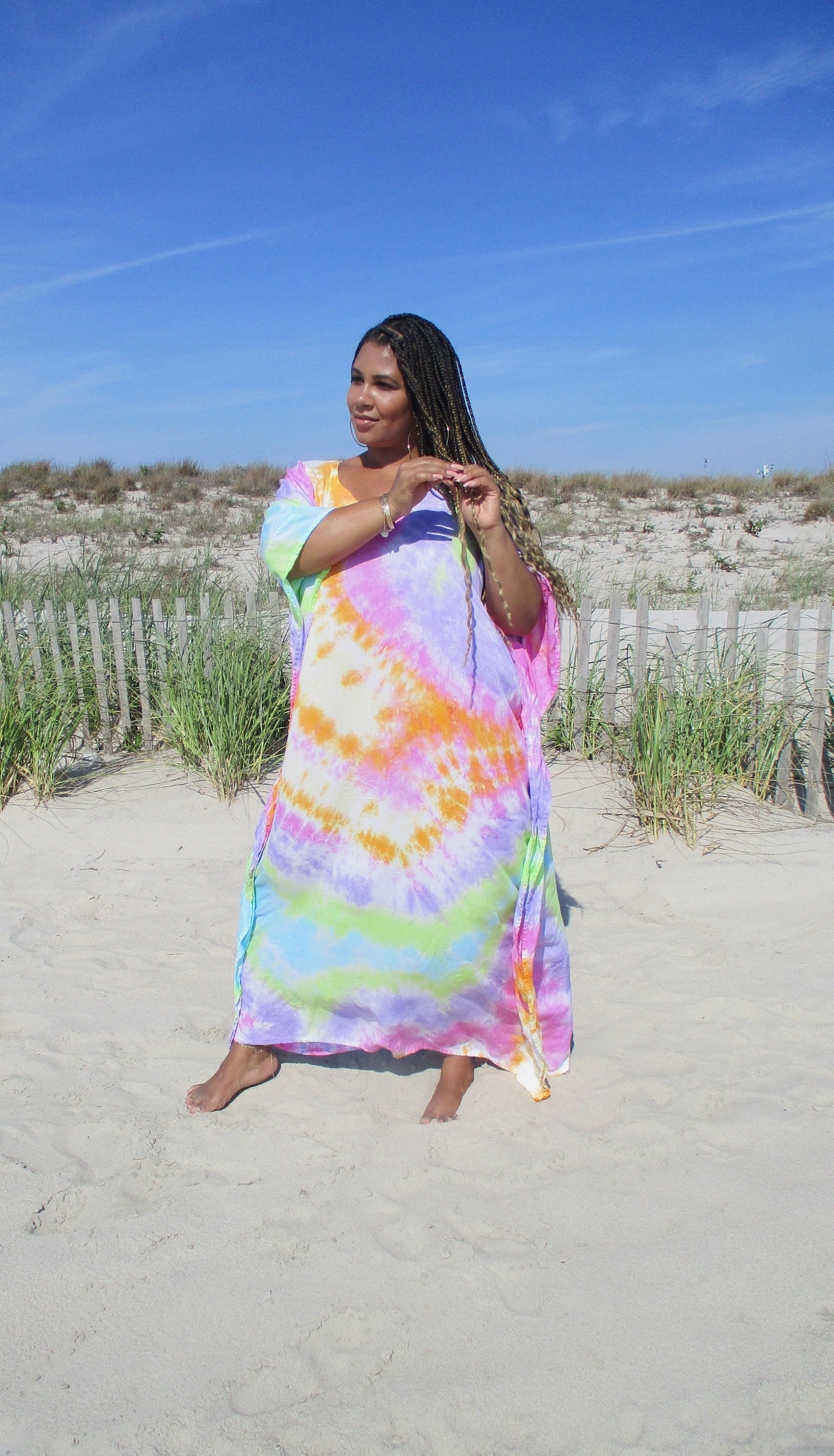 Rainbow Plus Size Maxi Dress Loose Kaftan Dress Boho Dress - Etsy
