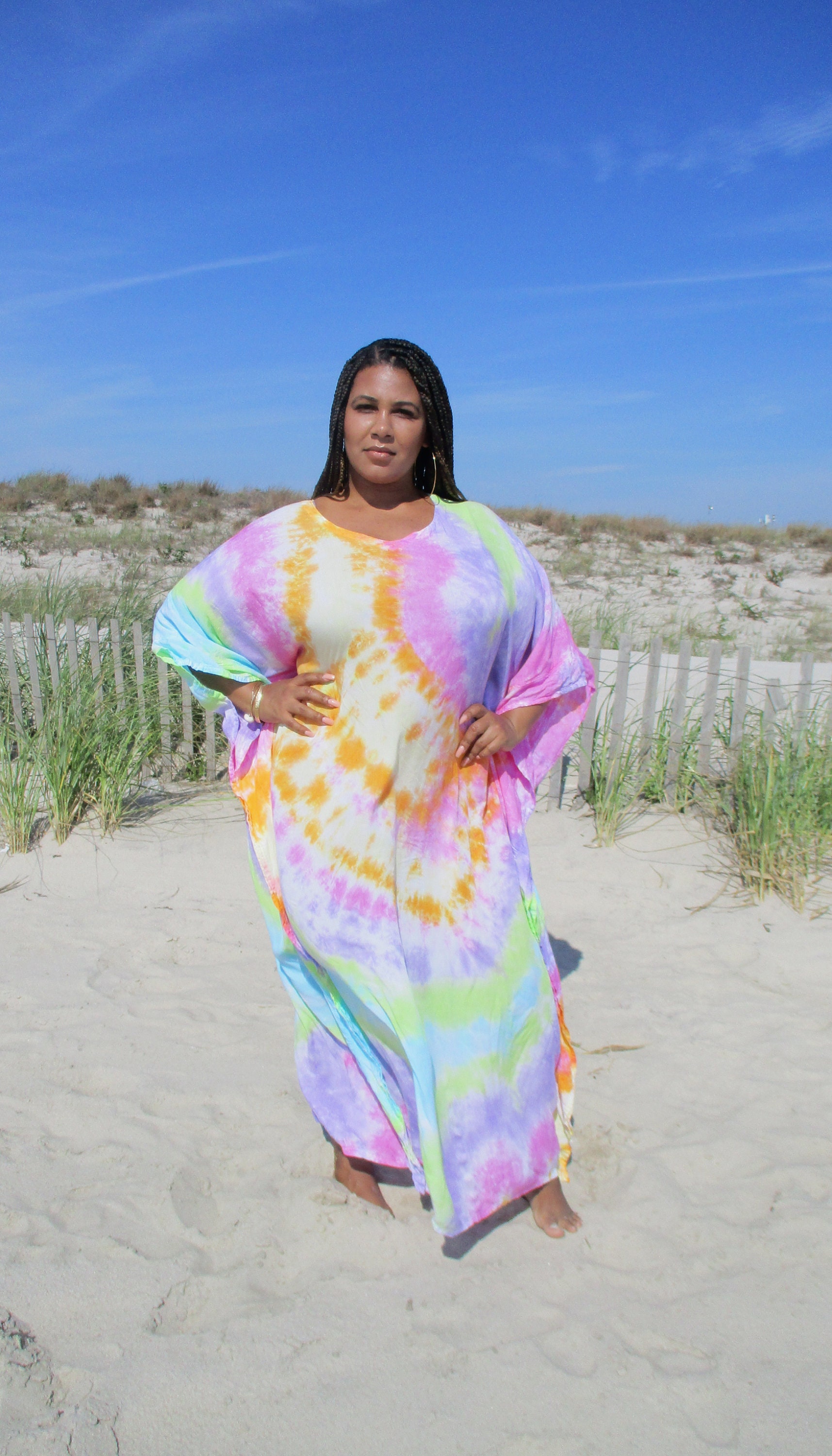Rainbow Plus Size Maxi Dress Loose Kaftan Dress Boho Dress - Etsy