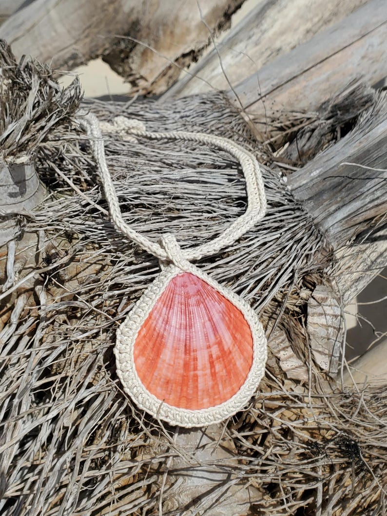 LARGE Shell Caged Necklace With Crochet - Etsy