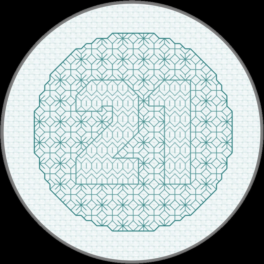 21st Birthday Keepsake - Blackwork Embroidery - PDF Pattern - Choose ...