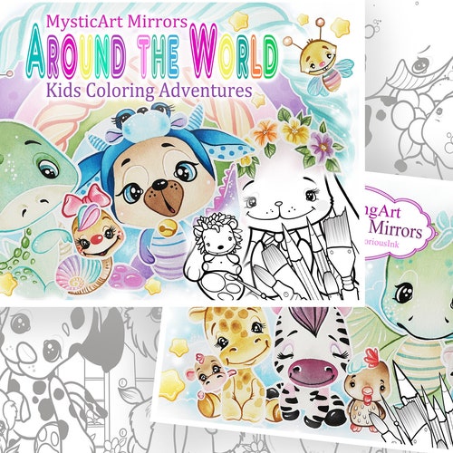 Around the World PDF Coloring Book for Kids - Etsy
