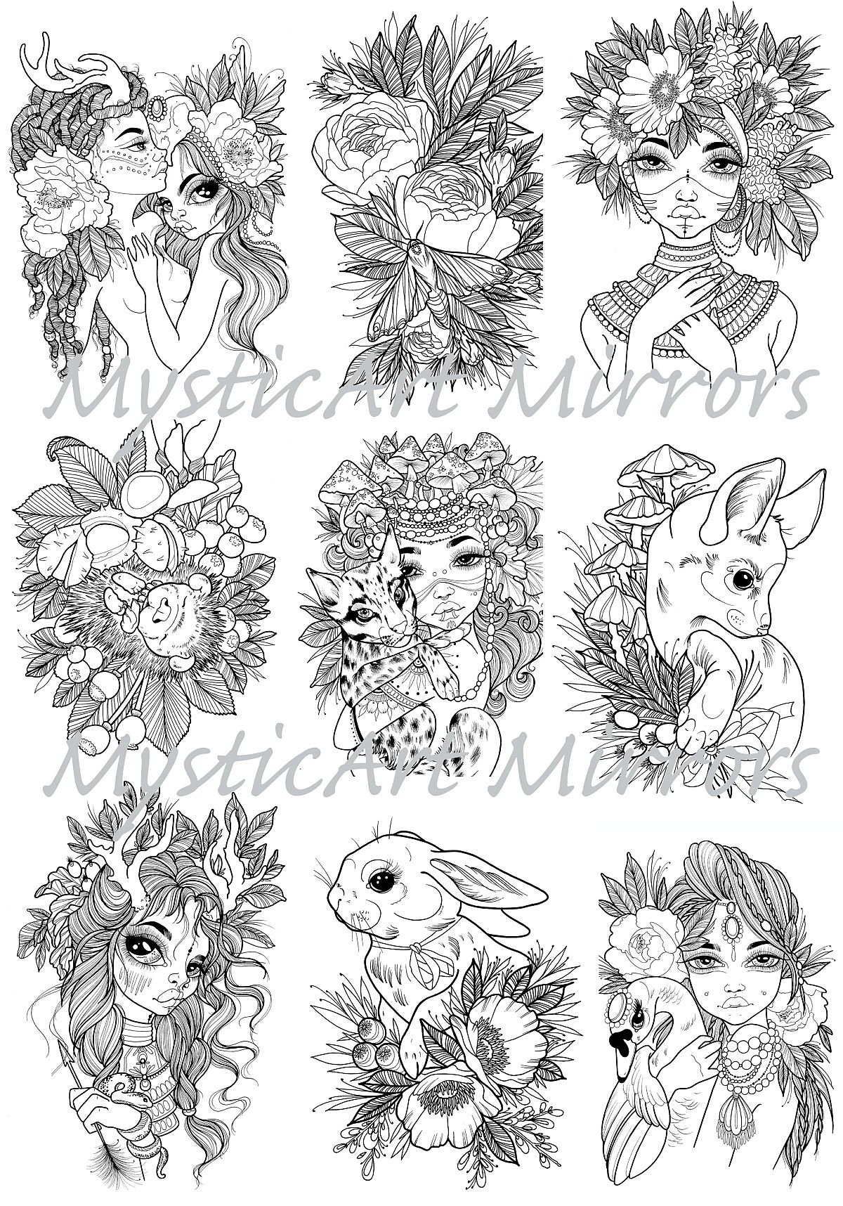 Into the Wild Coloring Book Digital PDF for Kids & Adults | Etsy