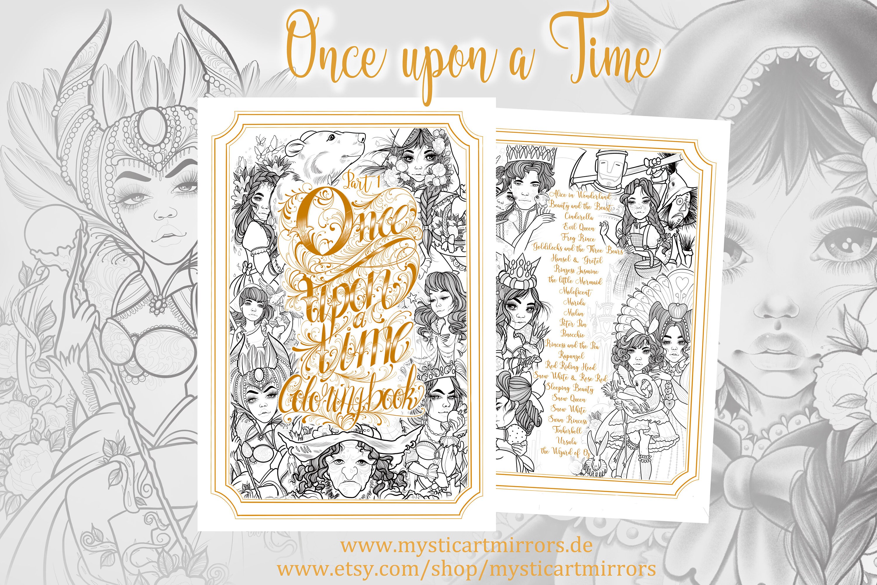 Once Upon a Time Coloring Book LINE-ART - Etsy
