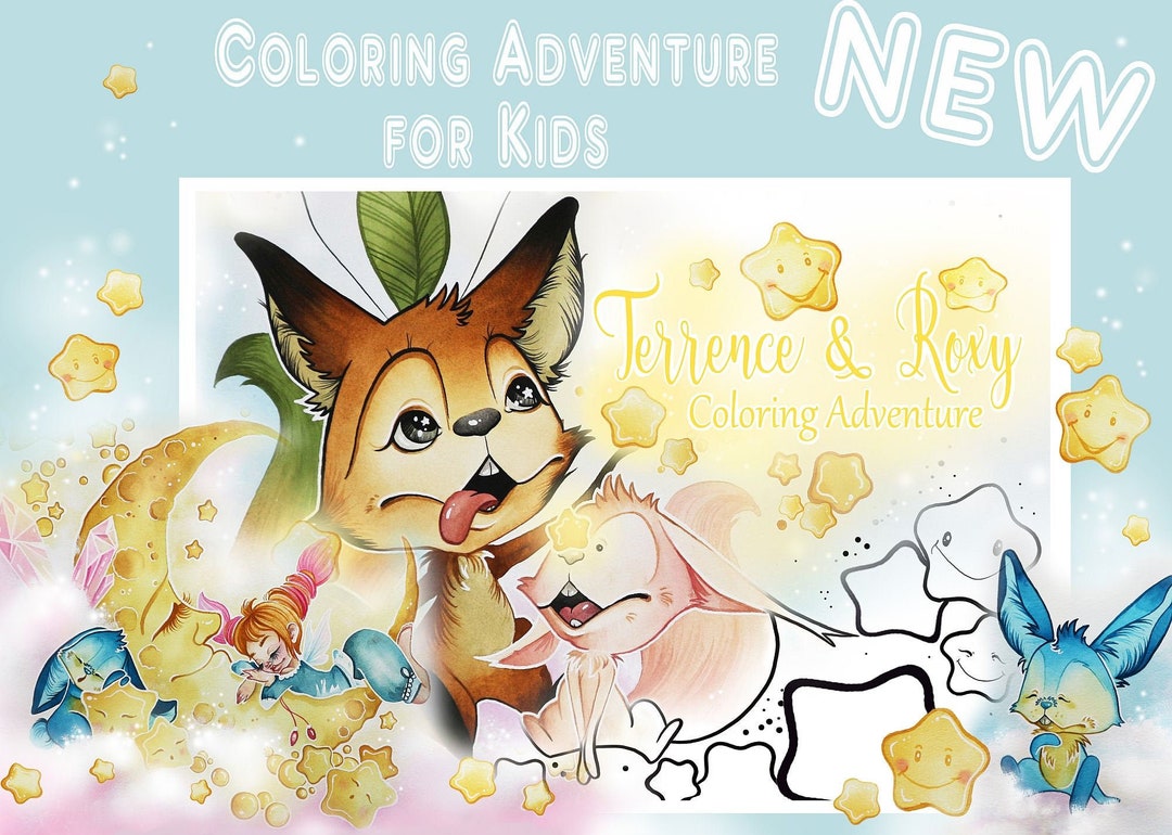 Terrence & Roxy Coloring Adventure Book Digital PDF for Kids - Etsy