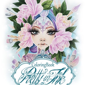 Pretty in Ink Coloringbook Lineart Postcard - Etsy