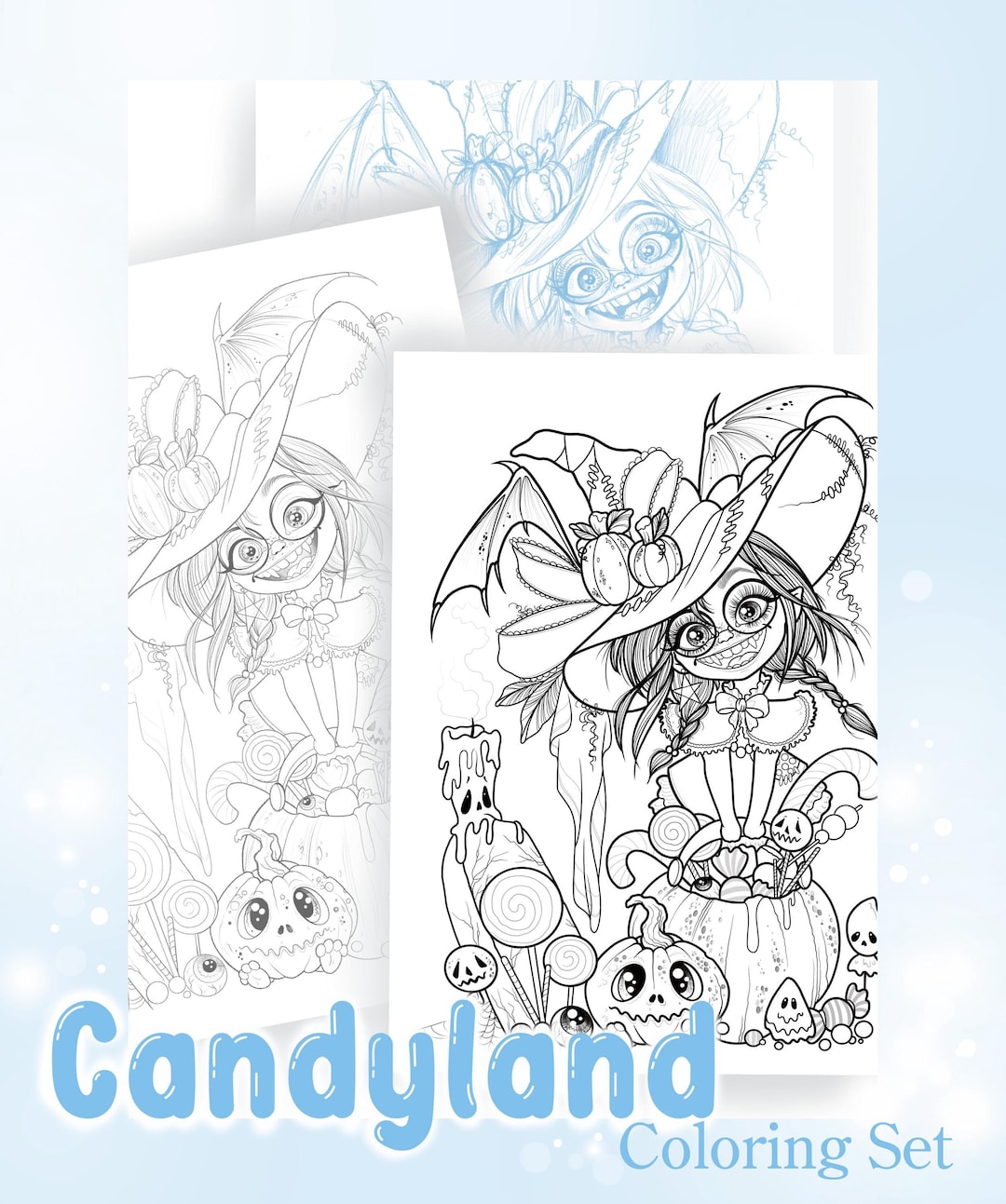 Candyland PDF Set Digital Halloween Witch - Etsy