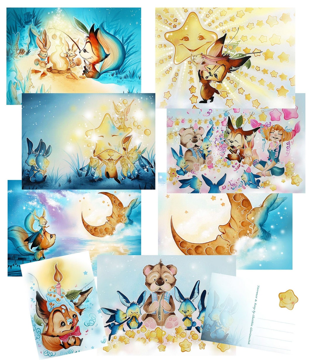 Terrence & Roxy Postcards Set of 8 - Etsy