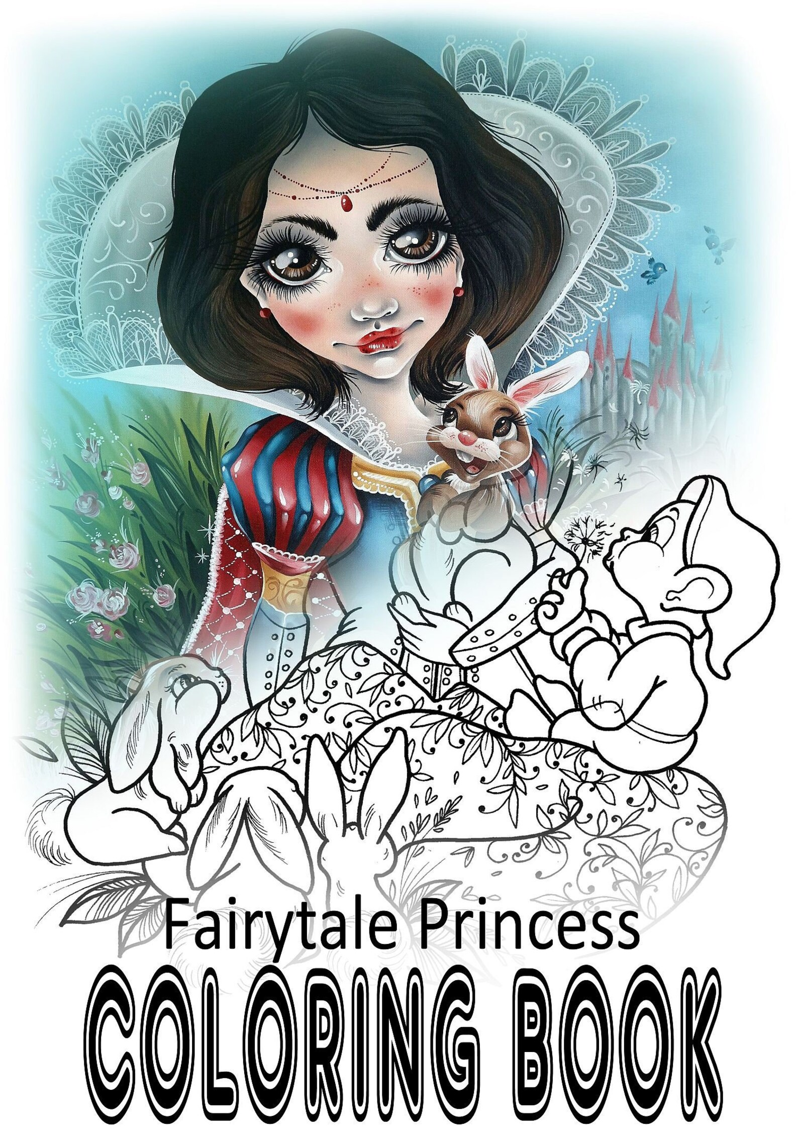 Fairytale Princess Coloring Book for Kids & Adults | Etsy