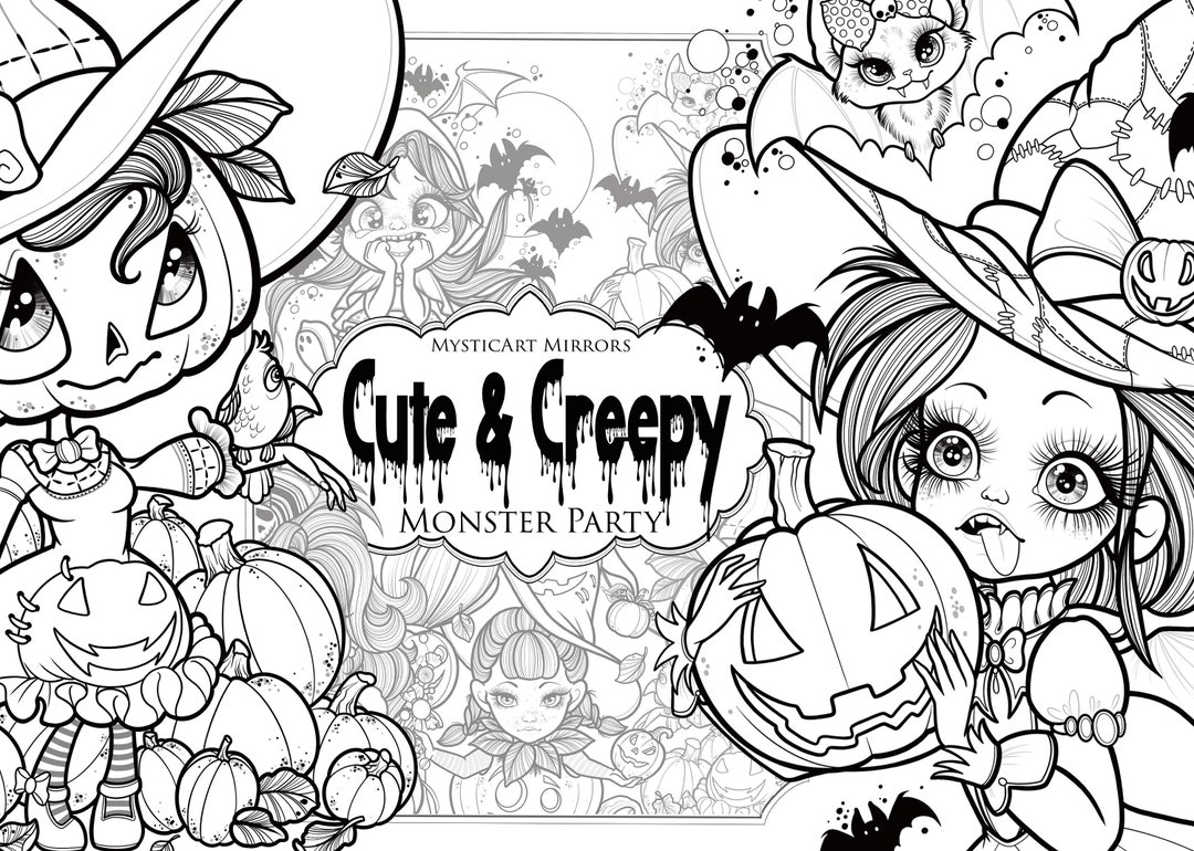 Cute & Creepy* Monster Party PDF Coloring Set Digital Download - Etsy