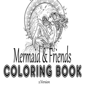 Mermaid & Friends COLORING BOOK for Kids Adults - Etsy