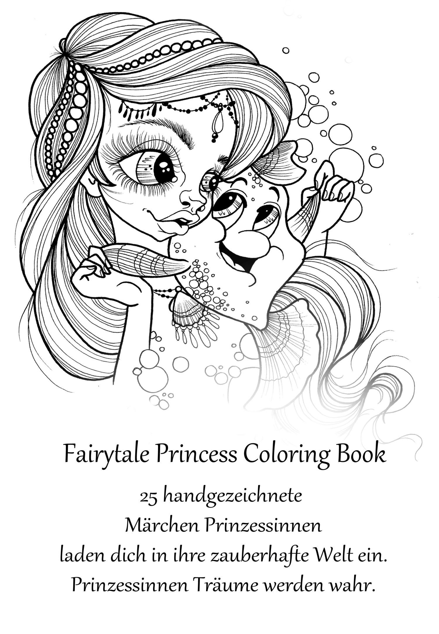 Fairytale Princess Coloring Book for Kids & Adults | Etsy