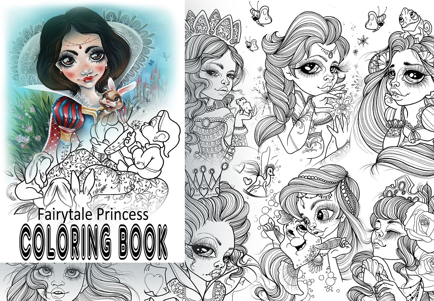 Fairytale Princess Coloring Book for Kids & Adults | Etsy