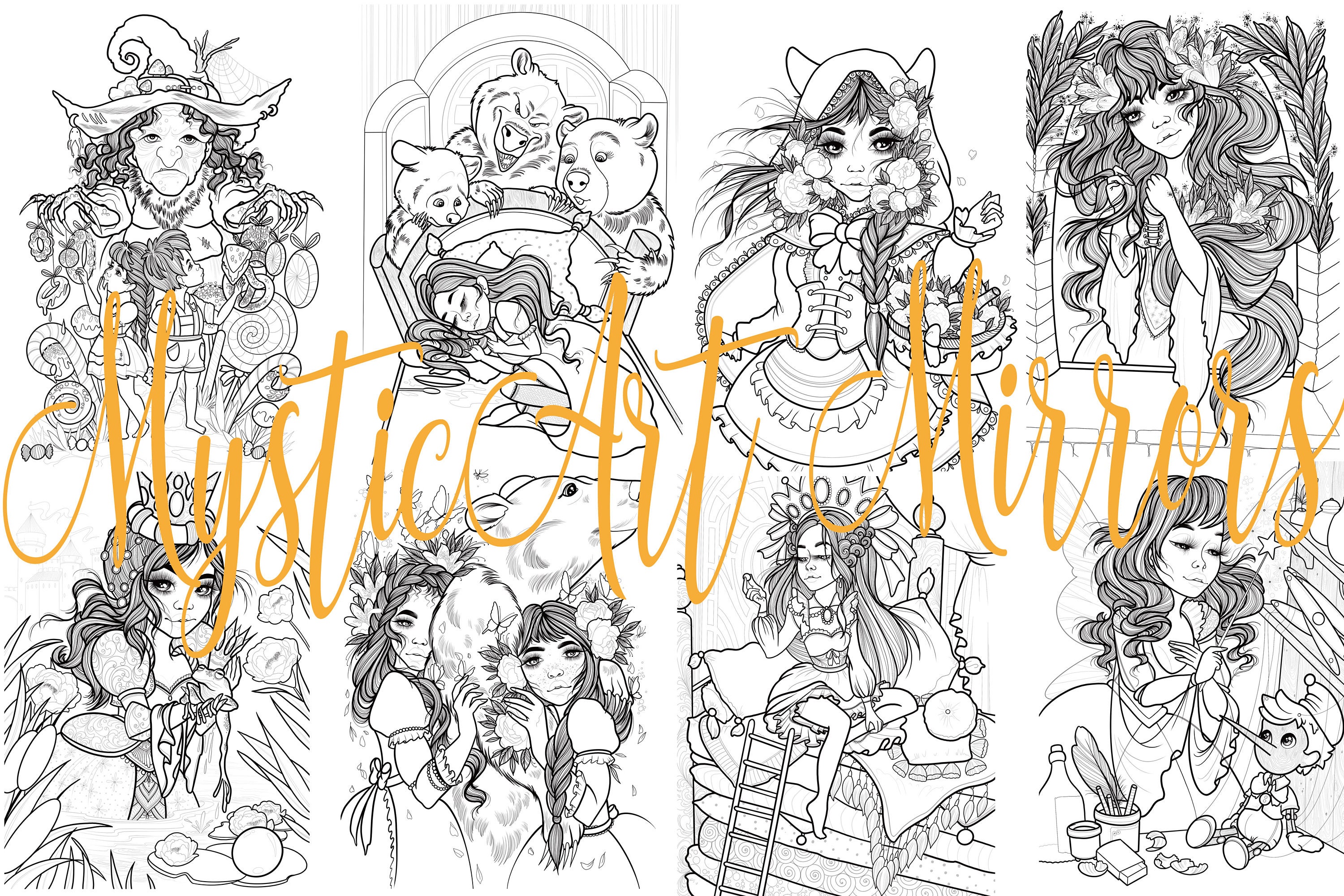 Once Upon a Time Coloring Book LINE-ART - Etsy