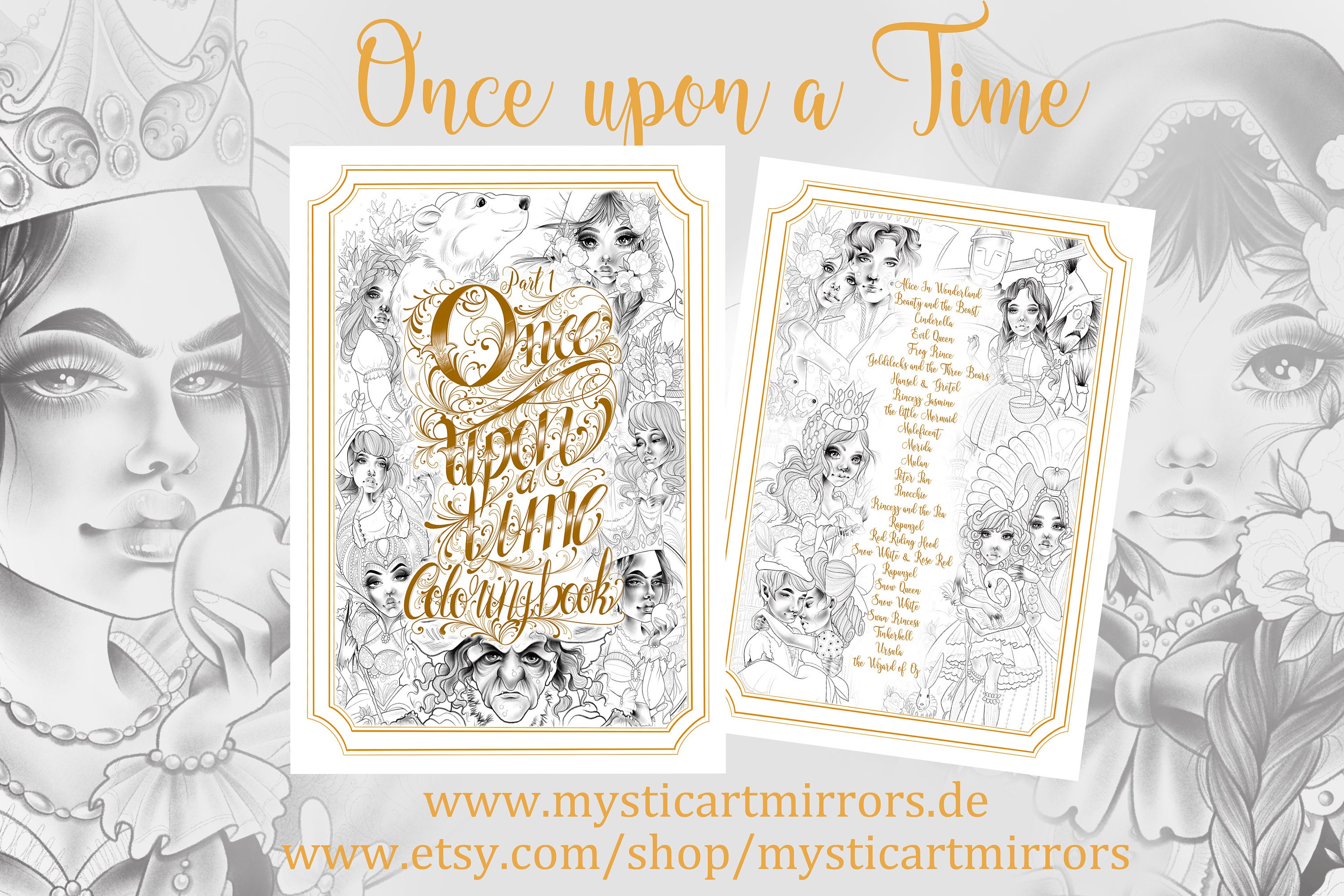 Once Upon a Time Digital Pdf Coloring Book Greyscale - Etsy