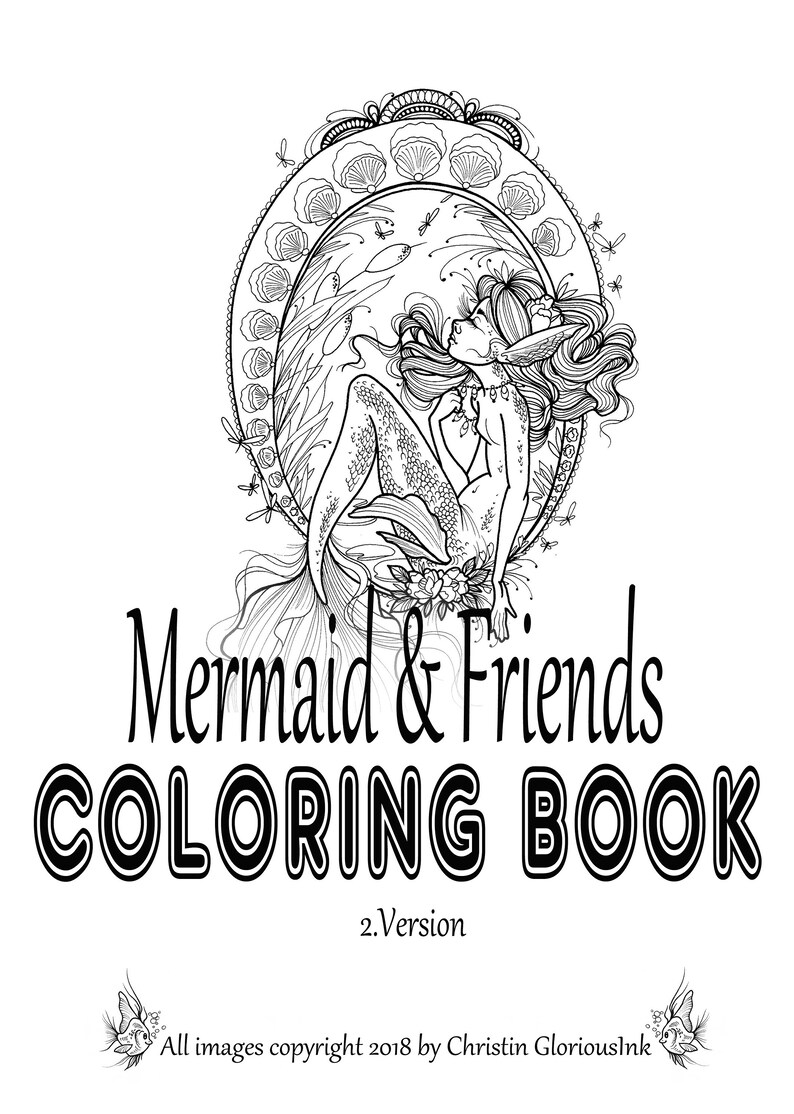 Mermaid & Friends Digital Coloring Book PDF - Etsy