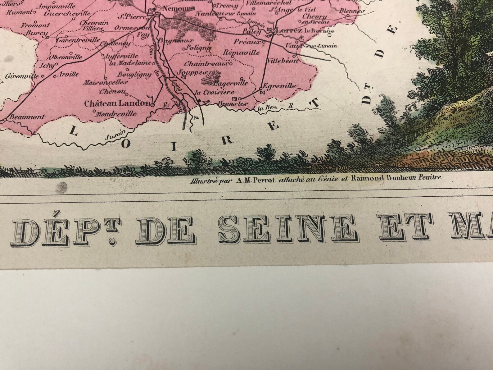1852 Antique Map of France, Dept De Seine Et Marne, North Region #74, V ...