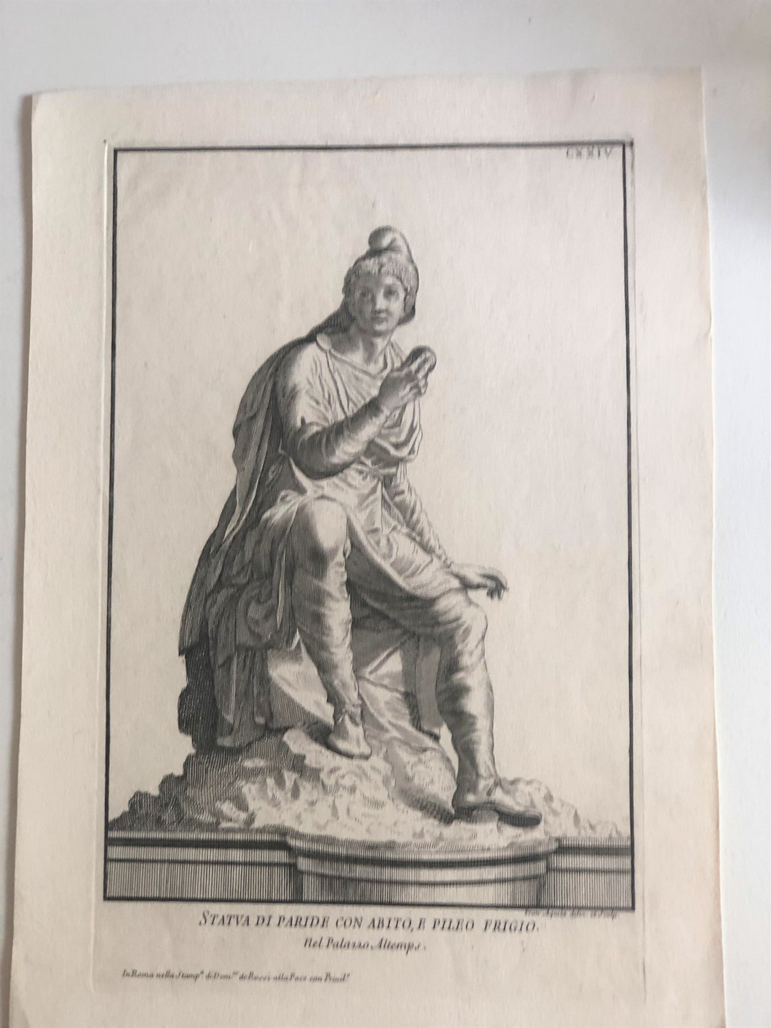 C. 1704 Statue - Statua Di Paride Con Abito, E Pileo Frigio, Domenico ...