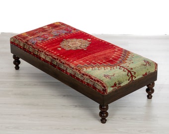 Ottoman Coffee Table , Aztec Patterned Furniture, Handmade Bohemian ...