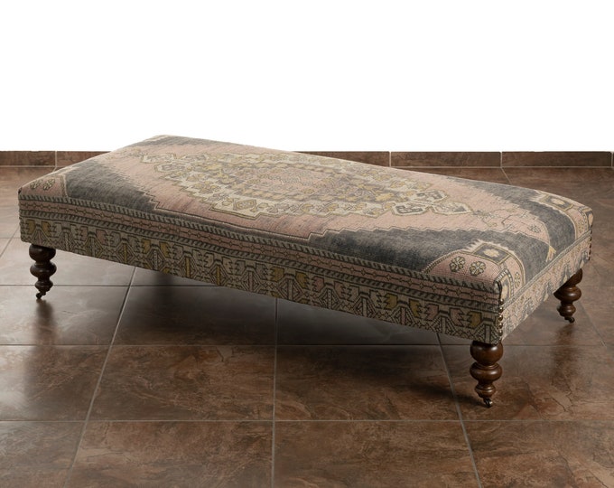 Ottoman Coffee Table , Aztec Patterned Furniture, Handmade Bohemian ...