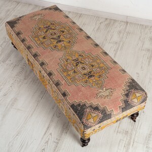 Ottoman Coffee Table , Aztec Patterned Furniture, Handmade Bohemian ...