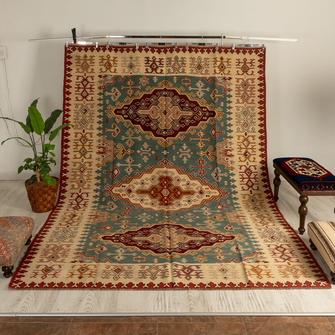 7.2 X 10 Ft Flat Woven Kilim Rug,vintage Kilim Rug, Area Tribal Rug ...