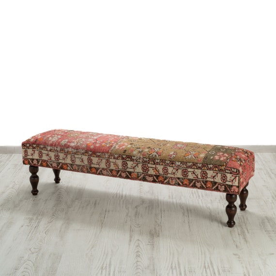 Ottoman Upholstered Bench Handmade Furniture Turkish Rug - Etsy
