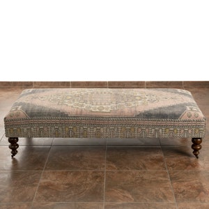 Ottoman Coffee Table , Aztec Patterned Furniture, Handmade Bohemian ...