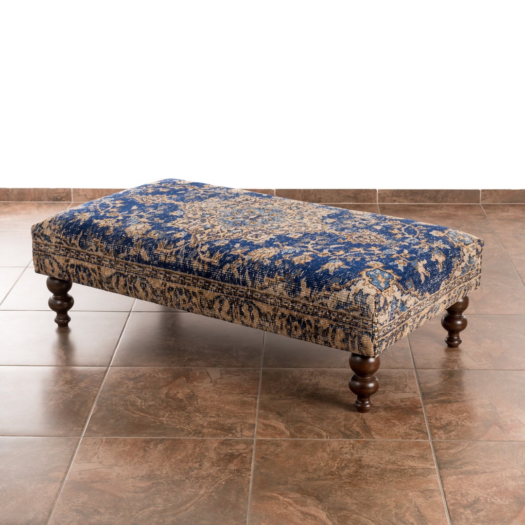 Ottoman Coffee Table Vintage Nomad Turkish Kilim Rug Aztec Pattern ...