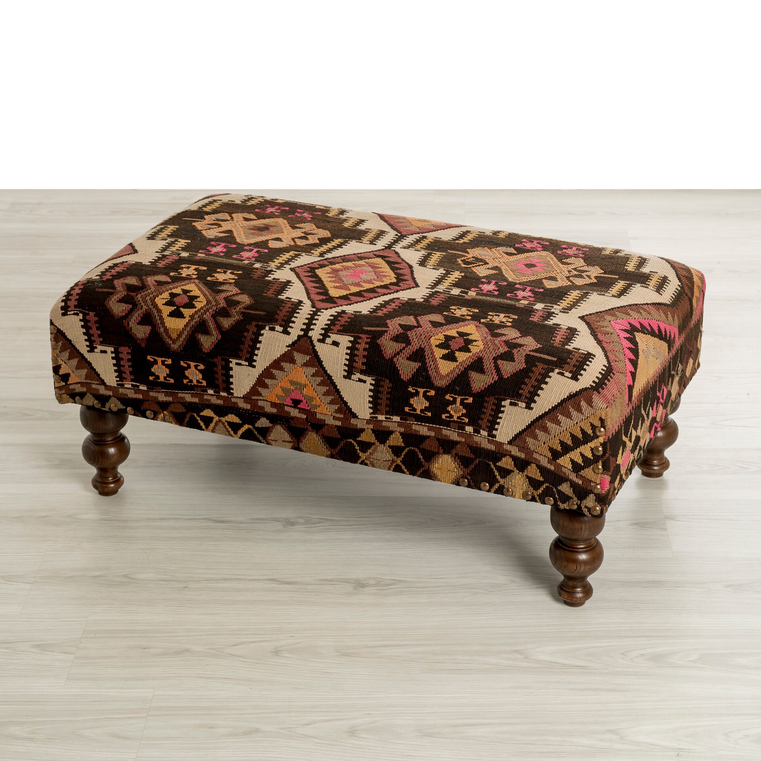 Ottoman Coffee Table Vintage Nomad Turkish Kilim Rug Edition unique Handmade Bench Etsy
