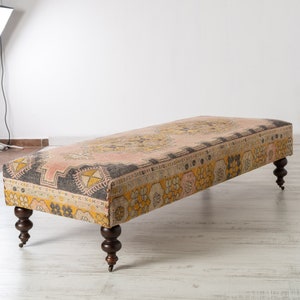 Ottoman Coffee Table , Aztec Patterned Furniture, Handmade Bohemian ...