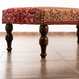 Ottoman Coffee Table , Aztec Patterned Furniture, Handmade Bohemian ...