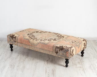 Ottoman Coffee Table , Aztec Patterned Furniture, Handmade Bohemian ...