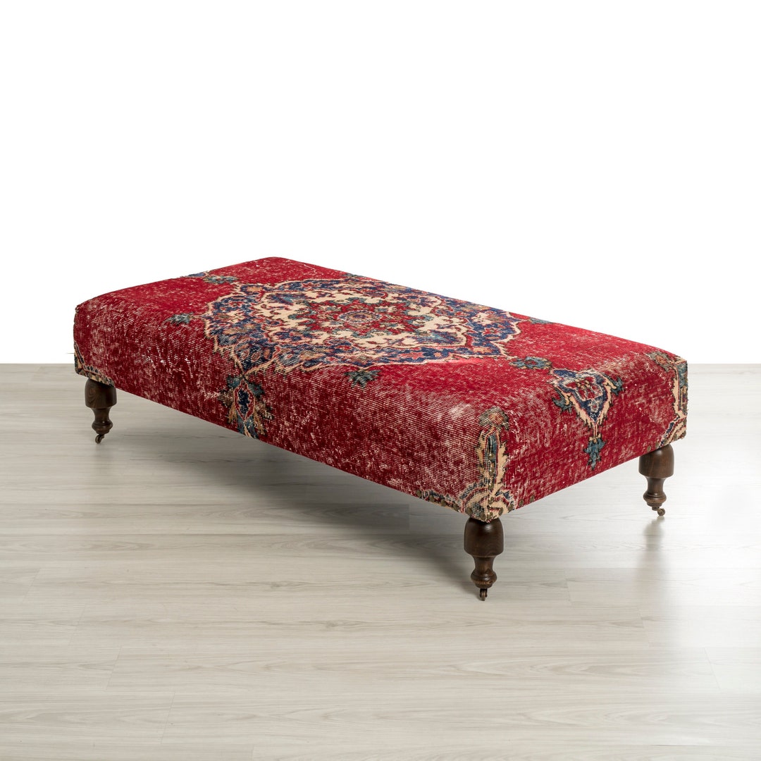 Ottoman Coffee Table , Aztec Patterned Furniture, Handmade Bohemian ...