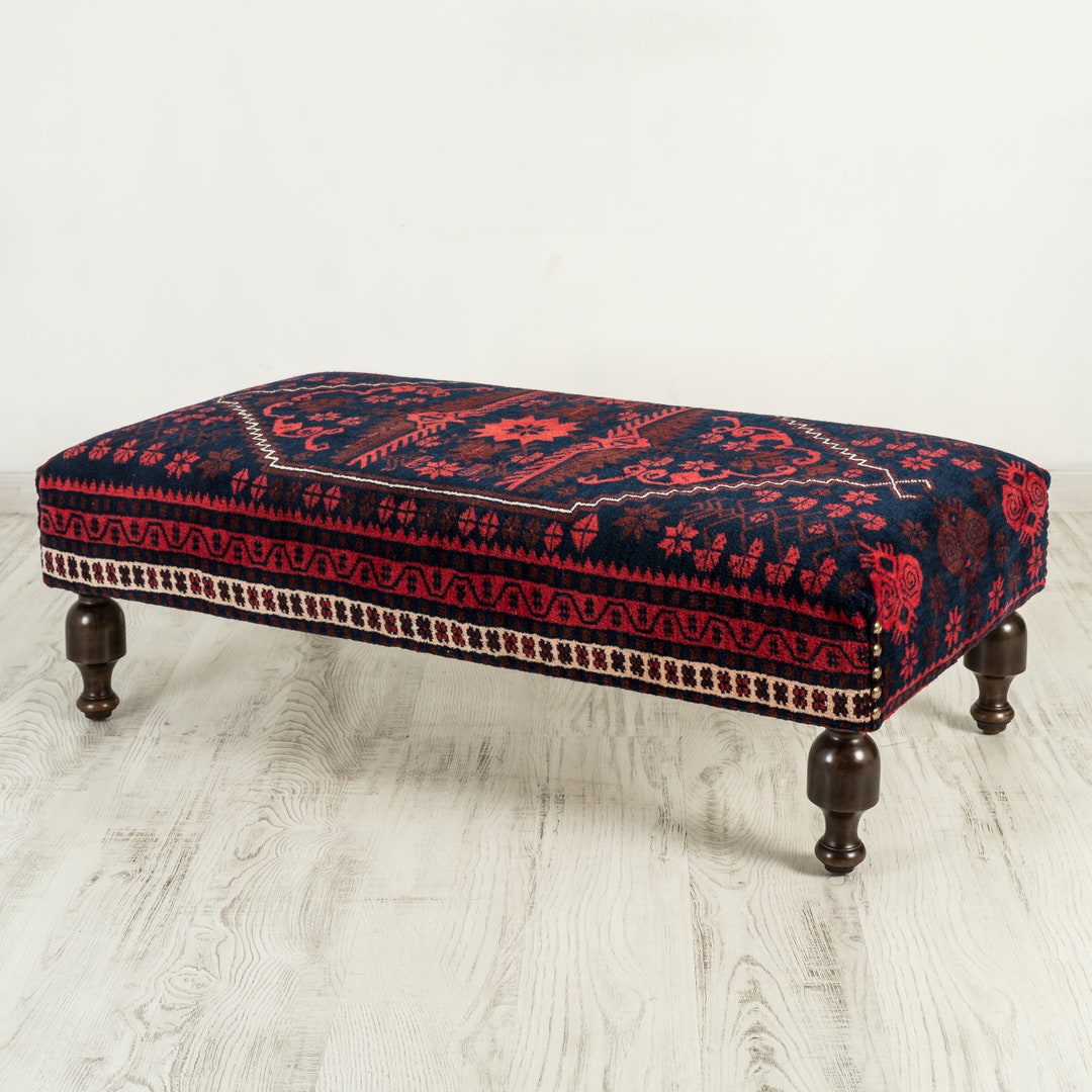 Ottoman Coffee Table , Aztec Patterned Furniture, Handmade Bohemian ...