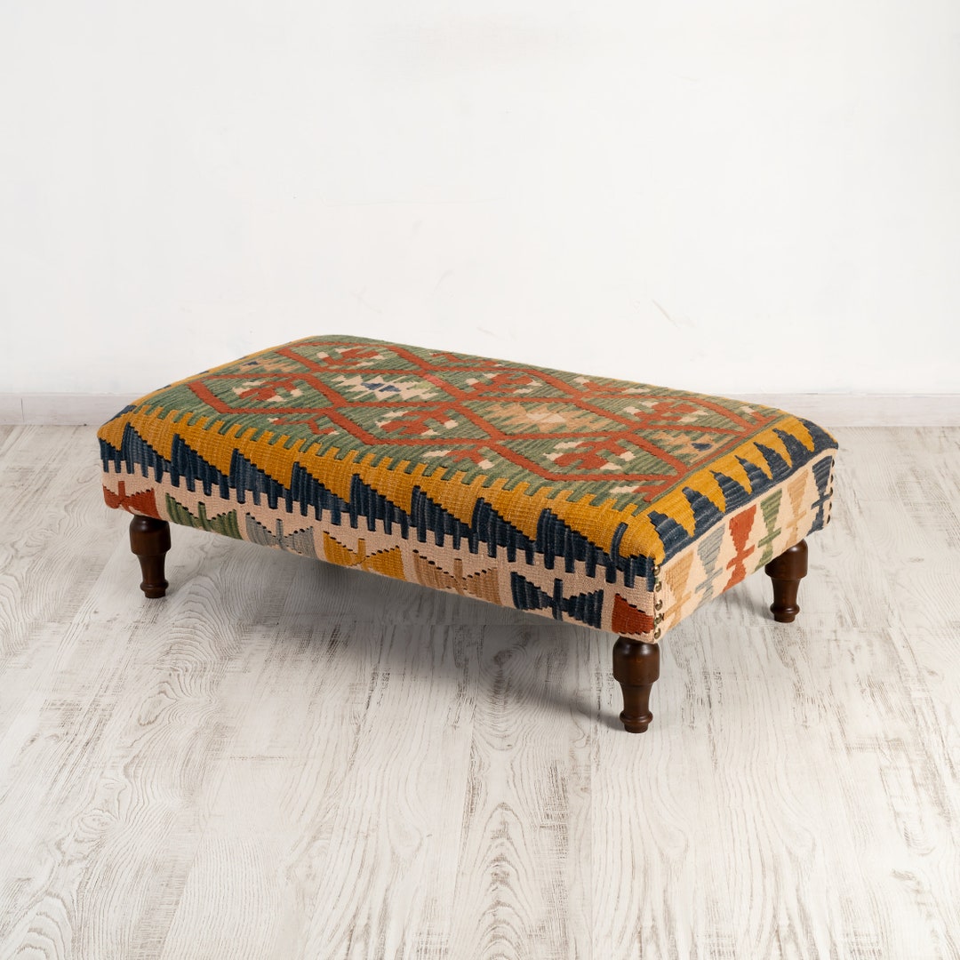 Ottoman Coffee Table , Aztec Patterned Furniture, Handmade Bohemian ...