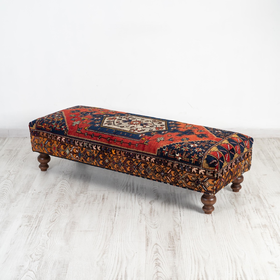 Ottoman Coffee Table , Aztec Patterned Furniture, Handmade Bohemian ...