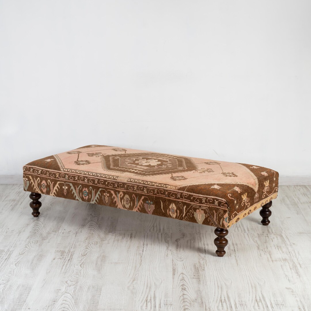 Ottoman Coffee Table , Aztec Patterned Furniture, Handmade Bohemian ...