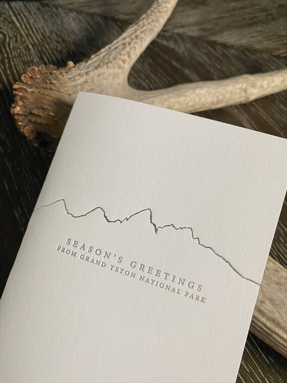 FOIL PRESSED Grand Teton National Park Mountain Range Outline | Etsy