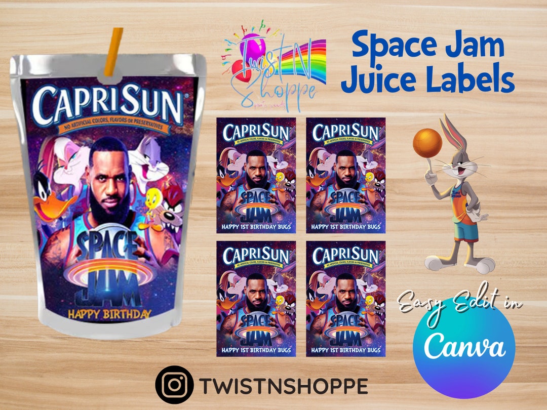 Space Jam Chip Bags Space Jam Party Favors Space Jam Water Labels Space ...