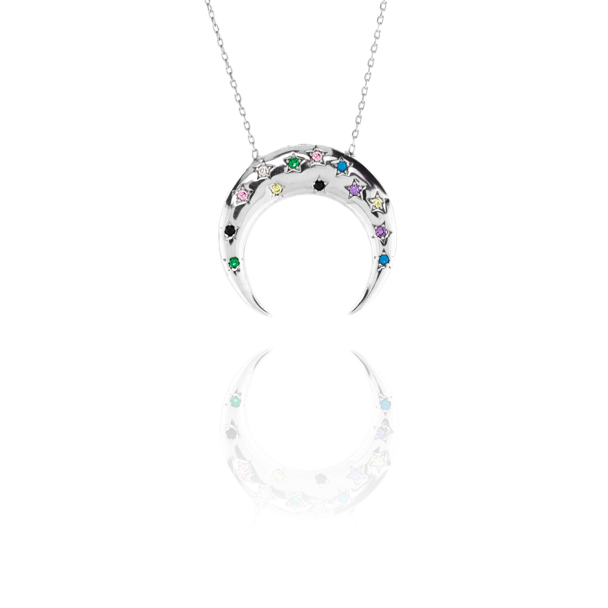 Crescent and Star Necklace, Crescent and Star Charms, Lovely Crescent ...