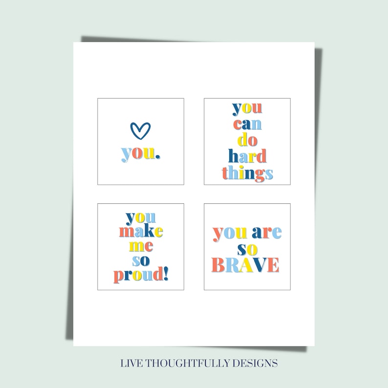Printable Lunch Box Notes, Lunch Box Love Notes, Lunch Box Messages ...