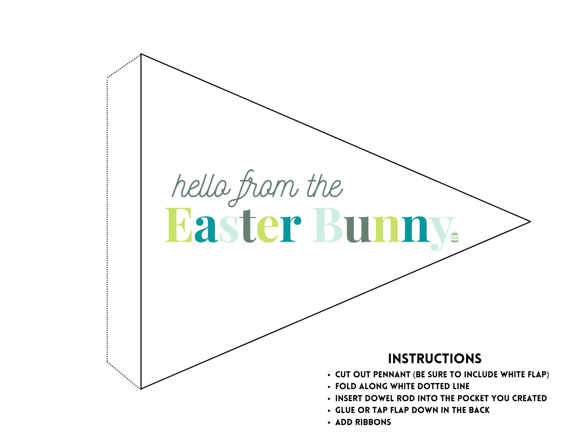 Printable Easter Basket Flags – Happy Easter Bunny Decor (digital ...