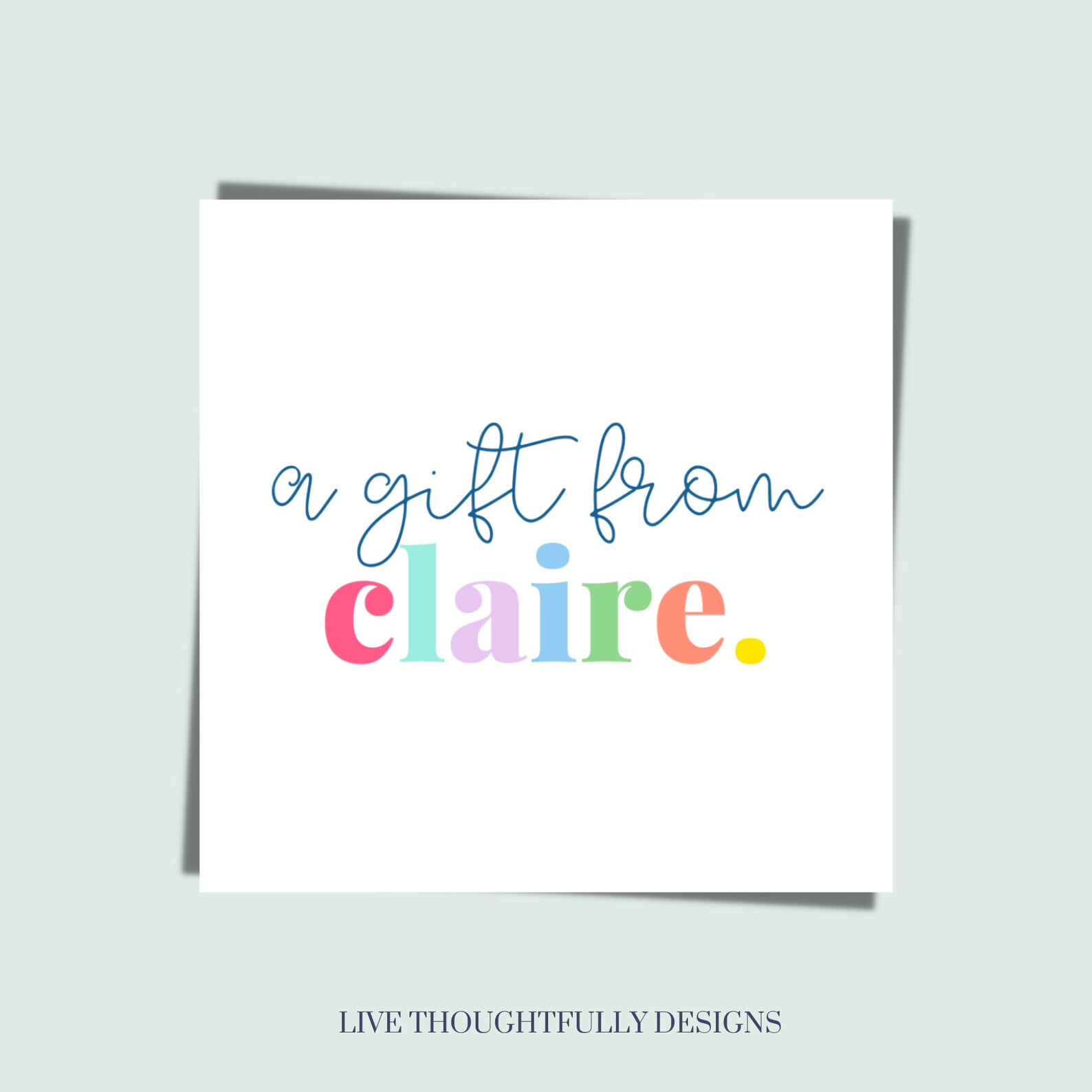 PRINTABLE Multicolored Gift Tag, Custom Gift Tags, Girls Gift Tags ...