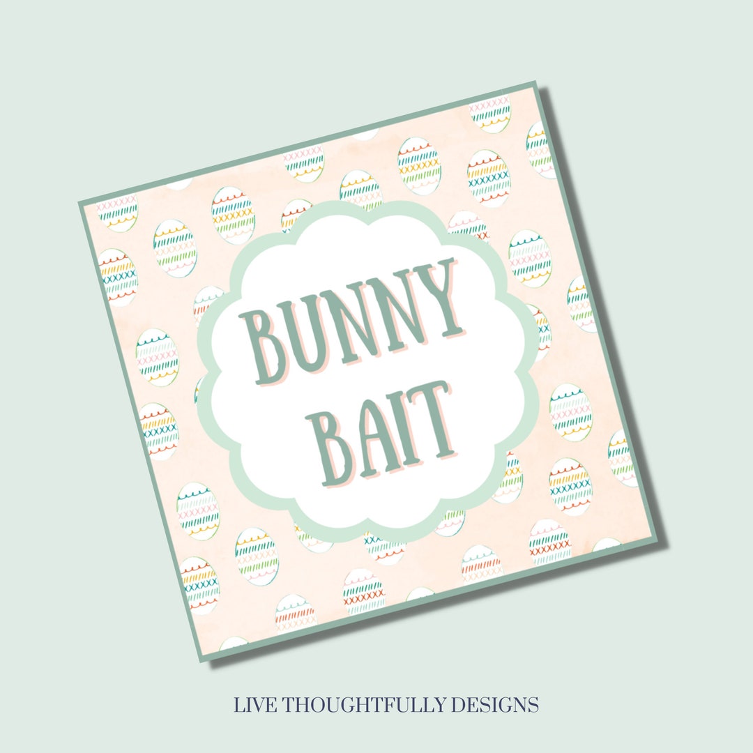 PRINTABLE Bunny Bait Gift Tag - Easter Printable - Easter Game - Easter ...