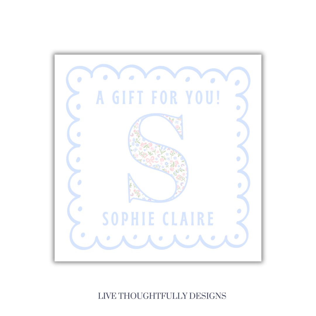 PRINTABLE Girls Gift Tag, Custom Gift Tags, Kids Gift Tags, Hostess ...