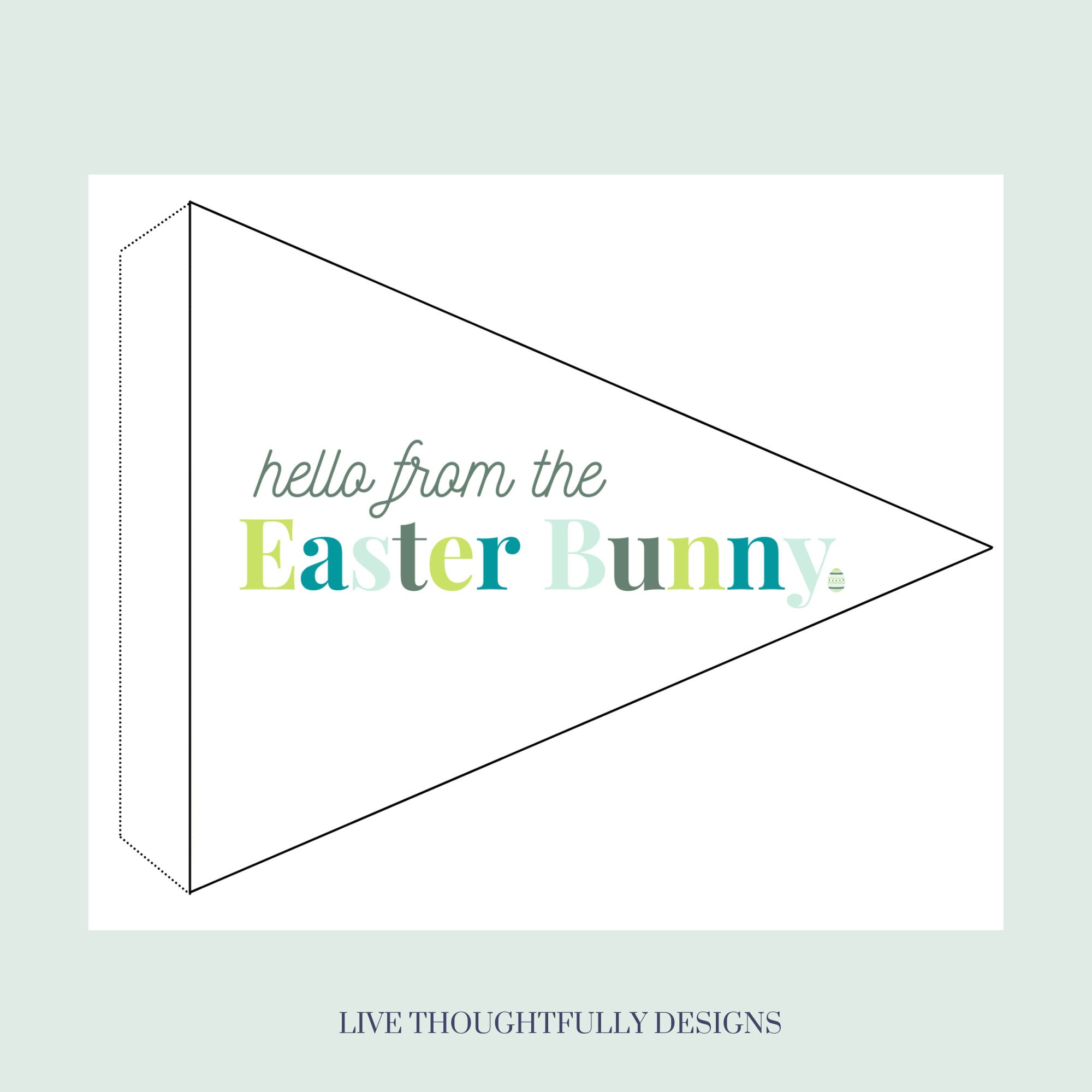PRINTABLE Easter Basket Flags - Happy Easter Flags - Easter Bunny ...