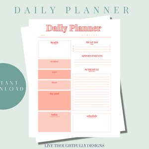 PRINTABLE Planner Bundle, Daily Schedule Template, Weekly Schedule ...