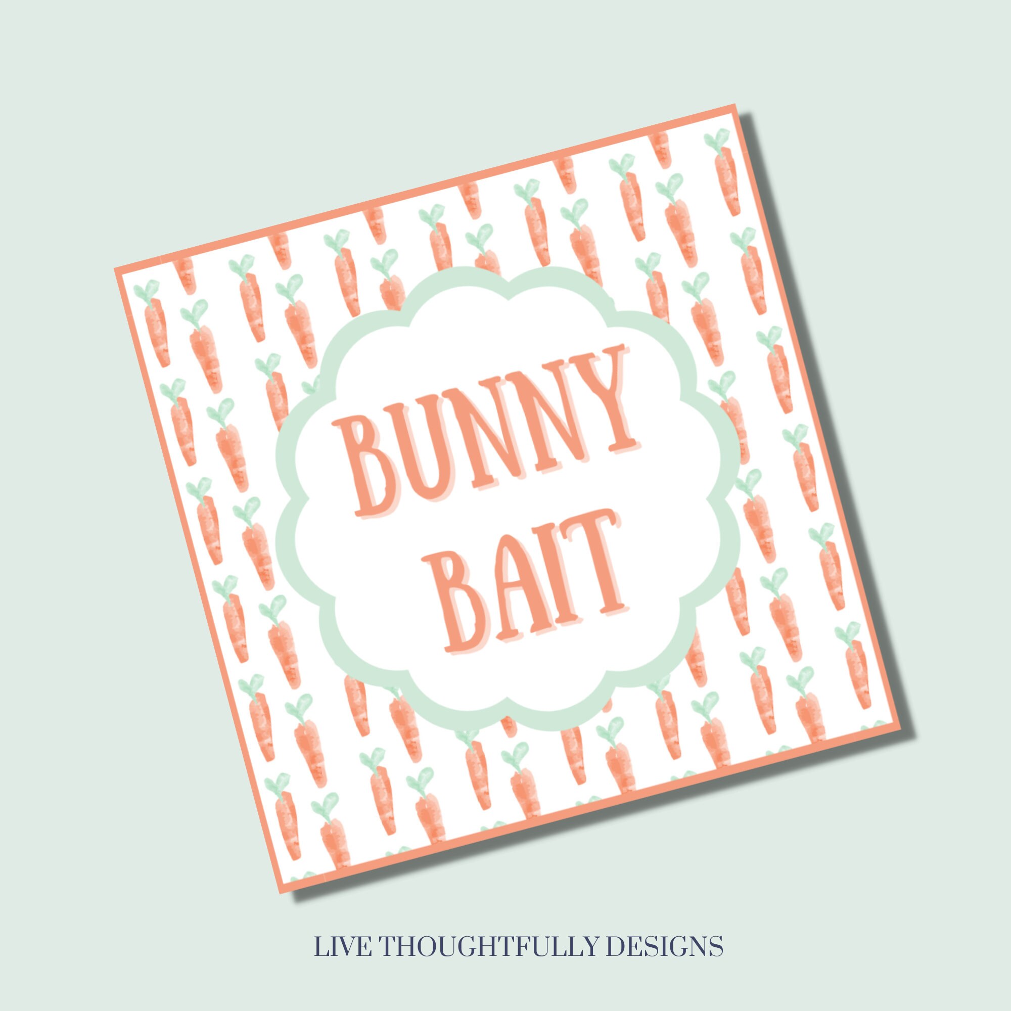 PRINTABLE Bunny Bait Gift Tag - Easter Printable - Easter Game - Easter ...
