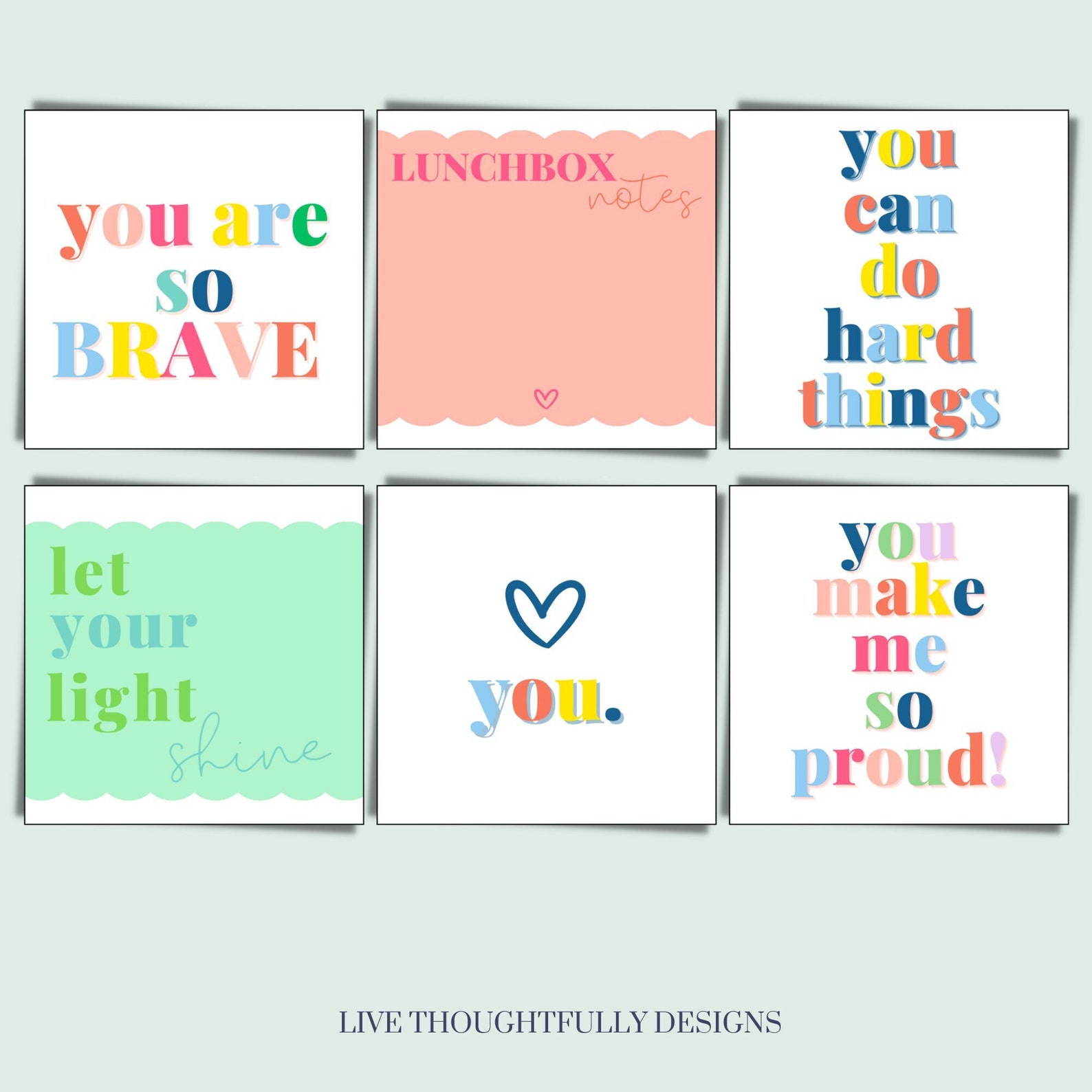 Printable - Lunch Box Notes, Lunch Box Love Notes, Lunch Box Messages ...